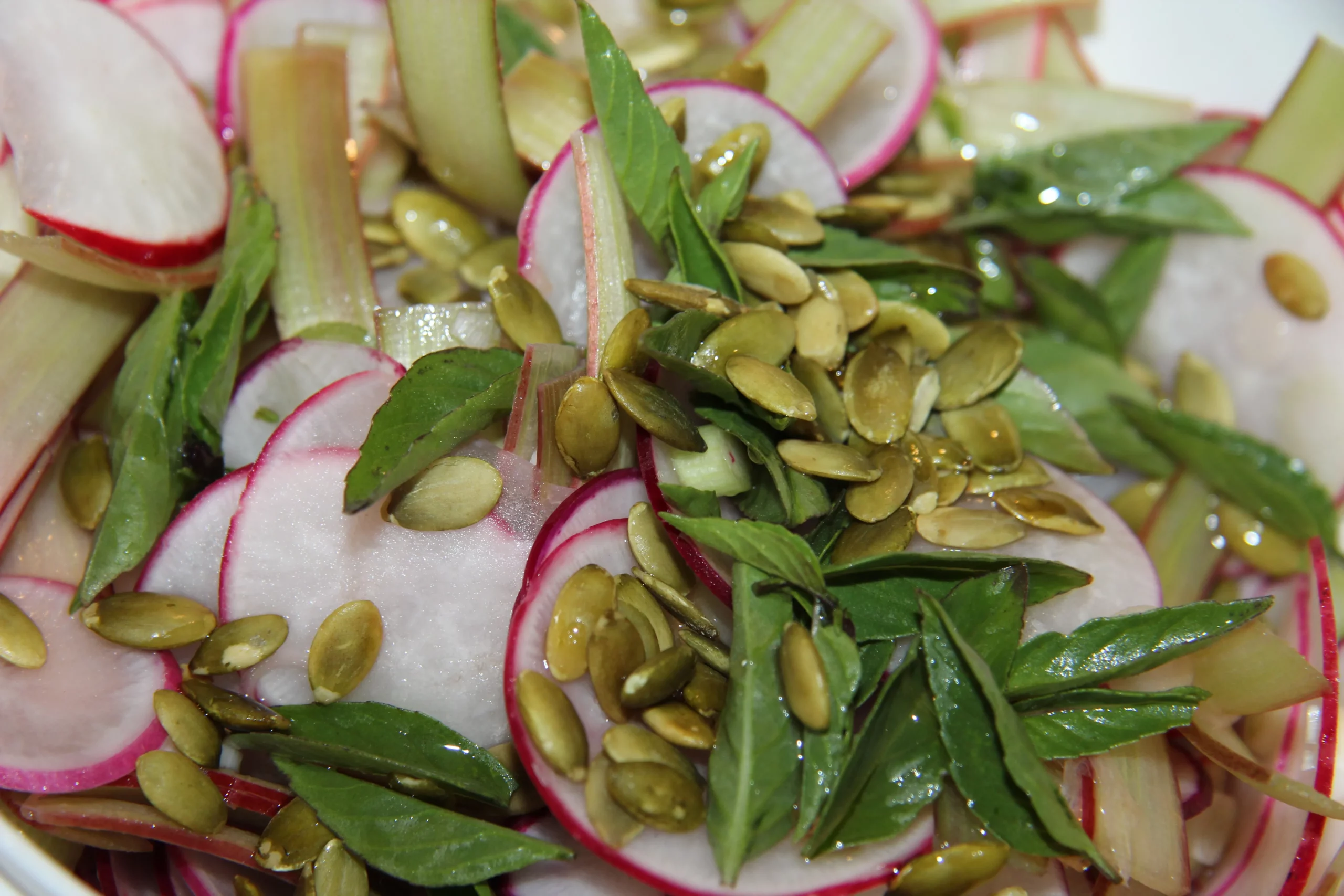 Shaved Rhubarb and Radish Salad | Abundance Acres
